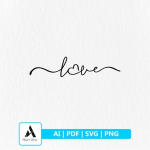 Love Script With Heart Svg Cutting File for Cricut Love Word ...