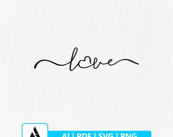 Love Script With Heart Svg Cutting File for Cricut Love Word ...