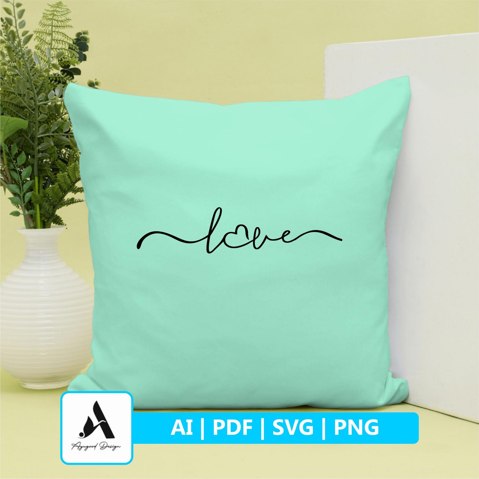 Love Script With Heart Svg Cutting File for Cricut Love Word ...