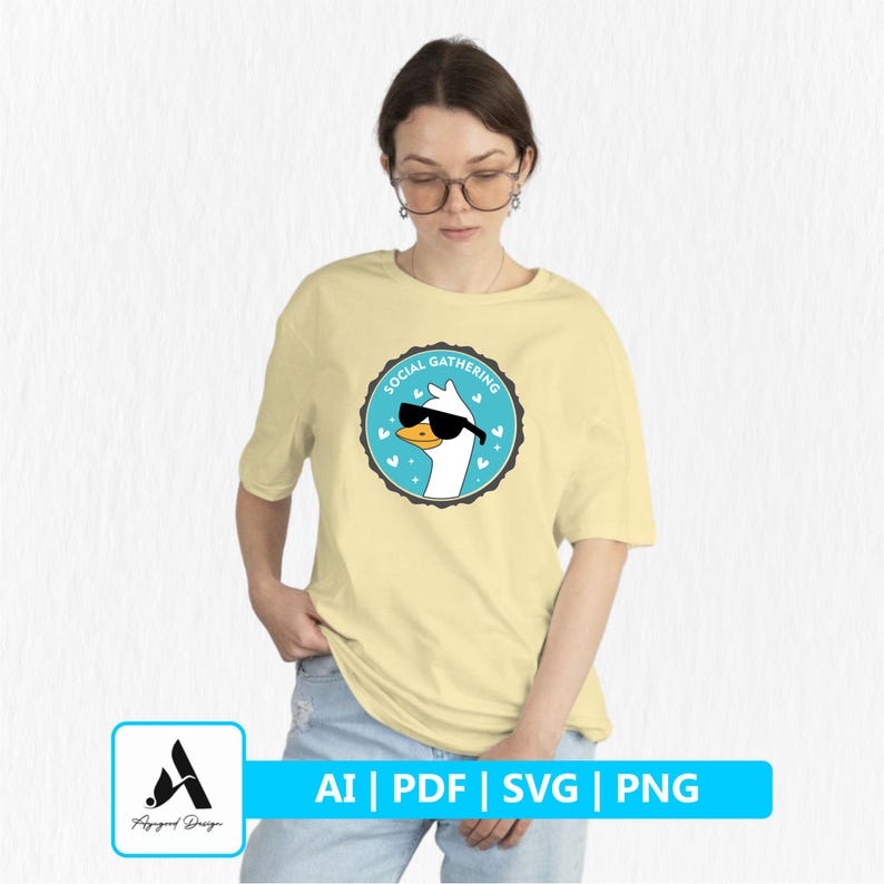 Goose SVG PNG, Antisocial, Anxiety, Cute Mental Health SVG Designs for ...