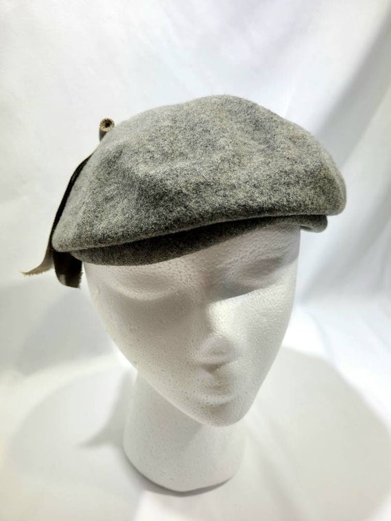 vintage beret gray wool - Gem