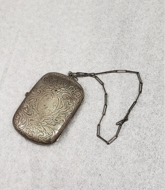 Silver compact,Antique Sterling Silver Mirror Card Co… - Gem