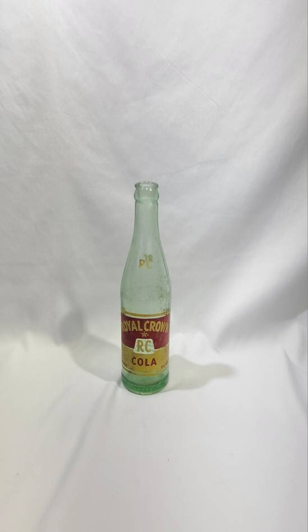 Vintage Green 10 Ounce Royal Crown RC Cola Bottle Embossed Yellow and ...