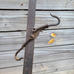 Antique Farm Scale Hanging Cast Iron Balance Beam Arm & Hooks ...