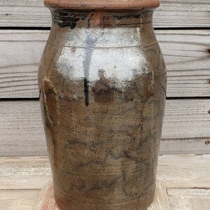 South Carolina Pottery, 2 Gallon Crock Churn, Edgefield Pottery, Brown ...