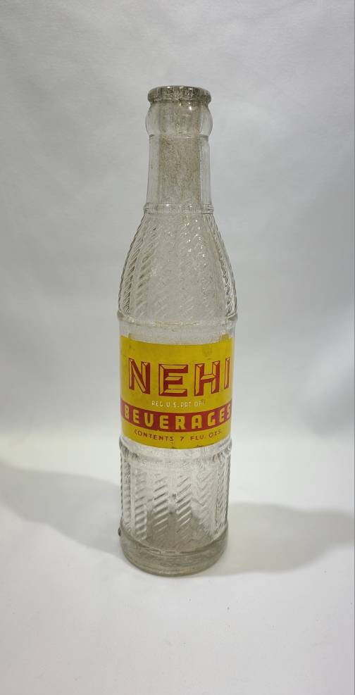 1945 Vintage Nehi Beverage Soda 7 Ounce Bottle Embossed Yellow and Red ...