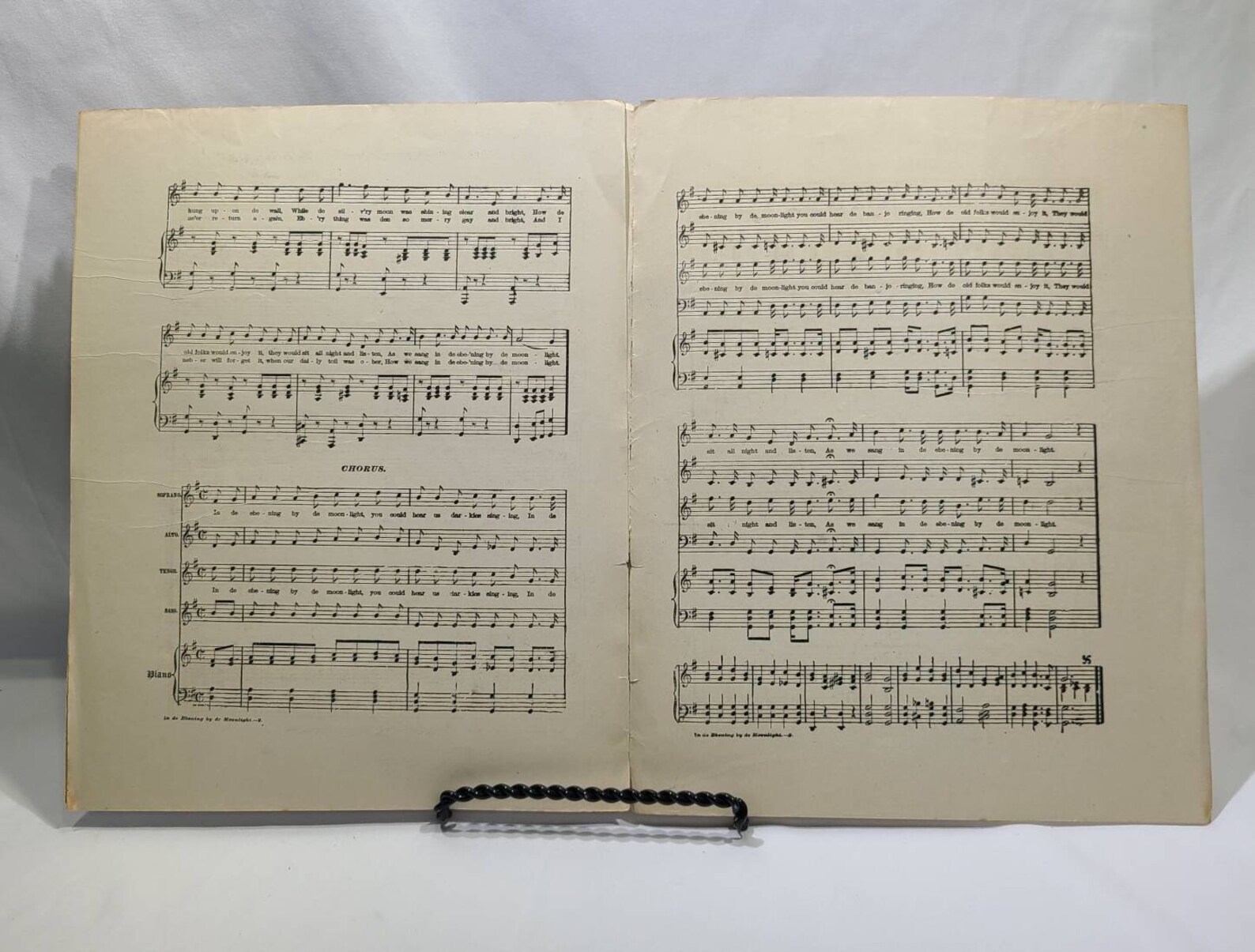 Vintage Sheet Music in the Evening by the Moonlight by Jas. A Bland ...