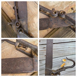 Antique Farm Scale Hanging Cast Iron Balance Beam Arm & Hooks ...
