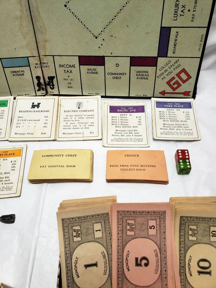 1933 original monopoly board - plmurl