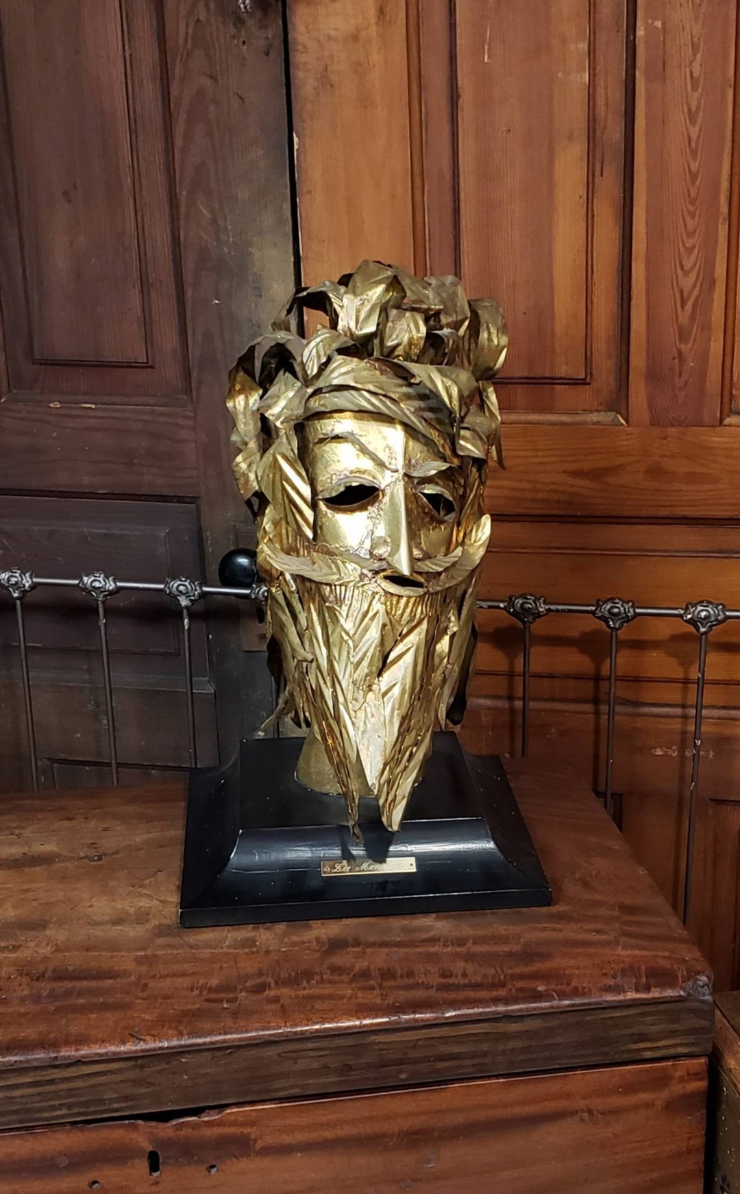 Lee Menichetti Poseidon Brass Sculpture, Bust of Poseidon, Rare ...