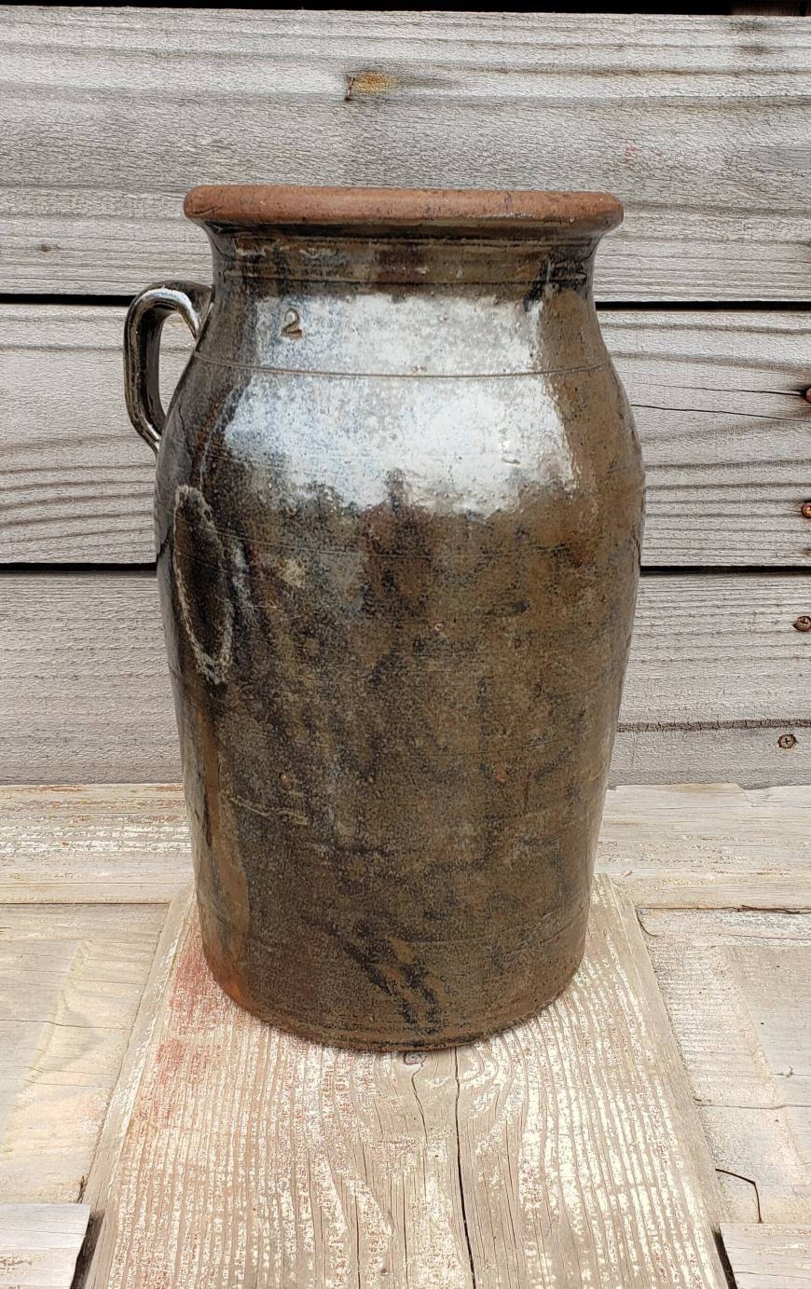 South Carolina Pottery 2 Gallon Crock Churn Possible - Etsy