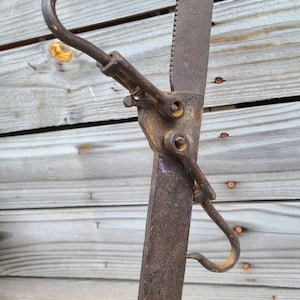 Antique Farm Scale Hanging Cast Iron Balance Beam Arm & Hooks ...