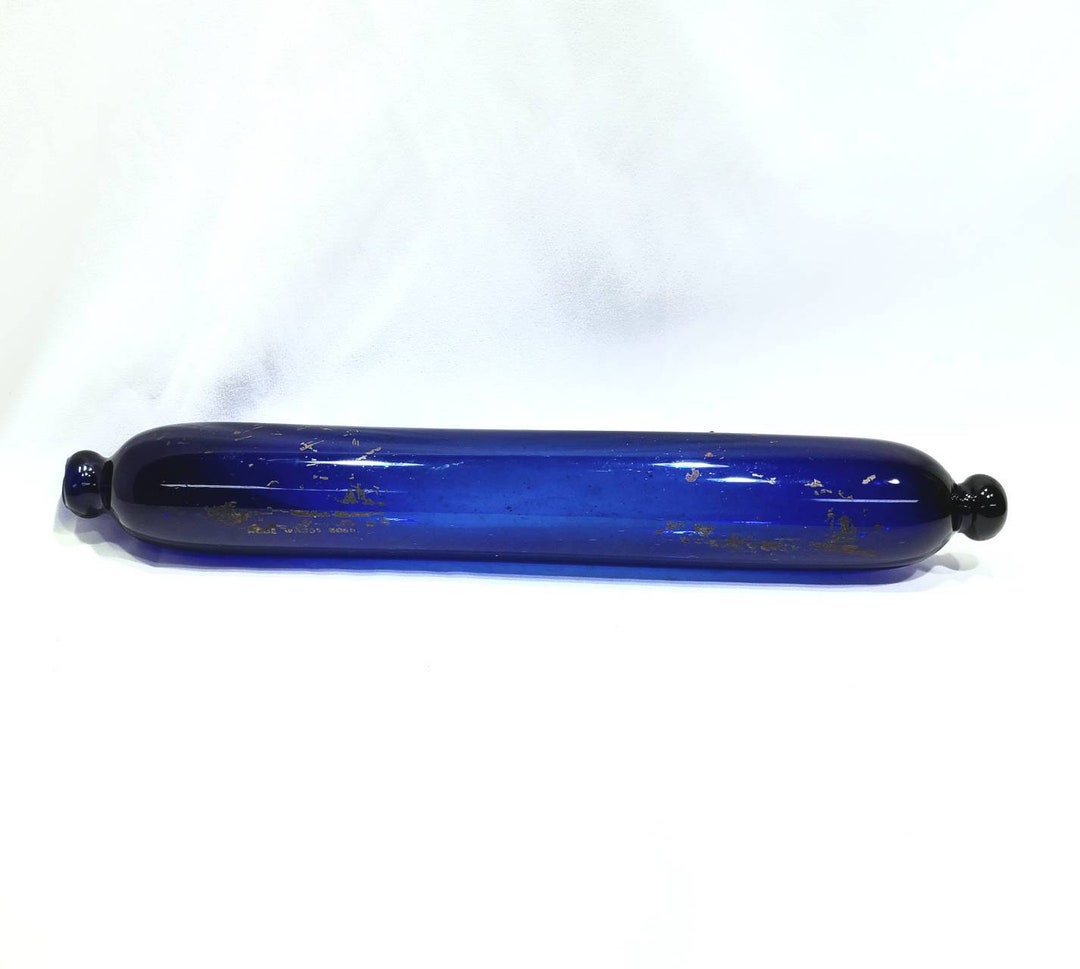 Antique Cobalt Blue Glass Rolling Pin - Etsy