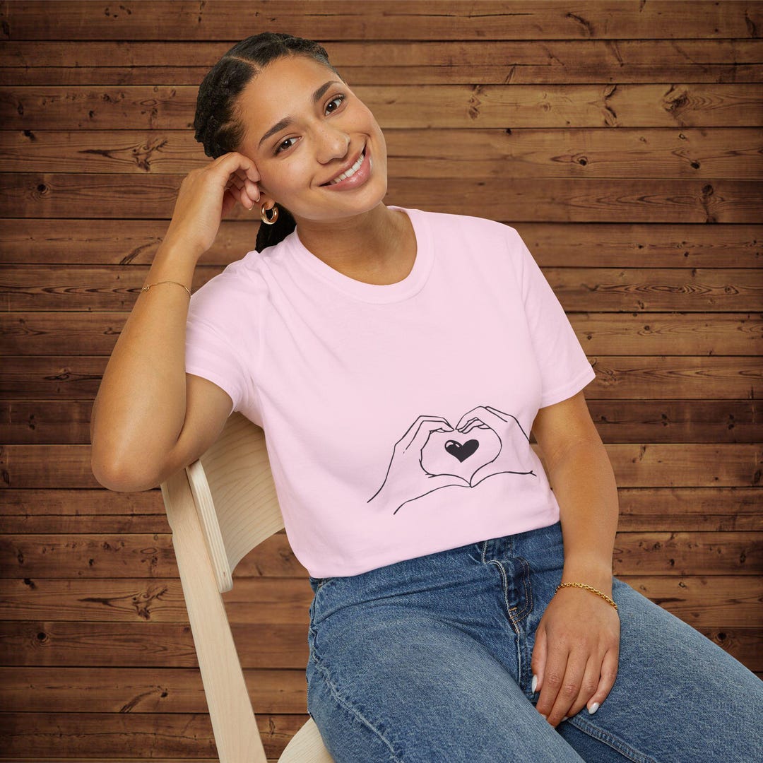 Valentine Heart Hands T-shirt, Music Lover Gift Tee, Hand Heart Graphic ...