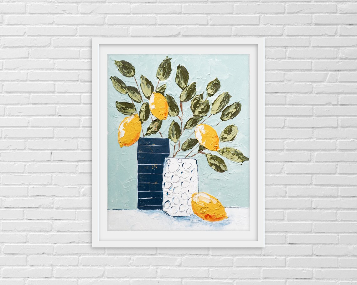 Lemon Art Download Downloadable Art Whimsical Art Download - Etsy