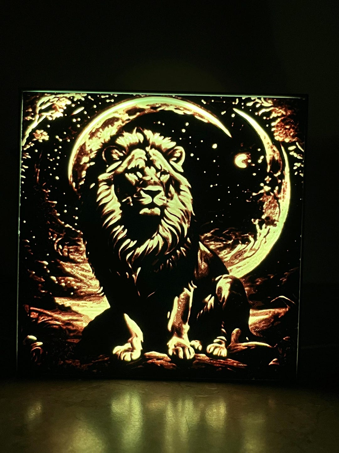 Lion Hueforge Lithophane Light Box - Etsy
