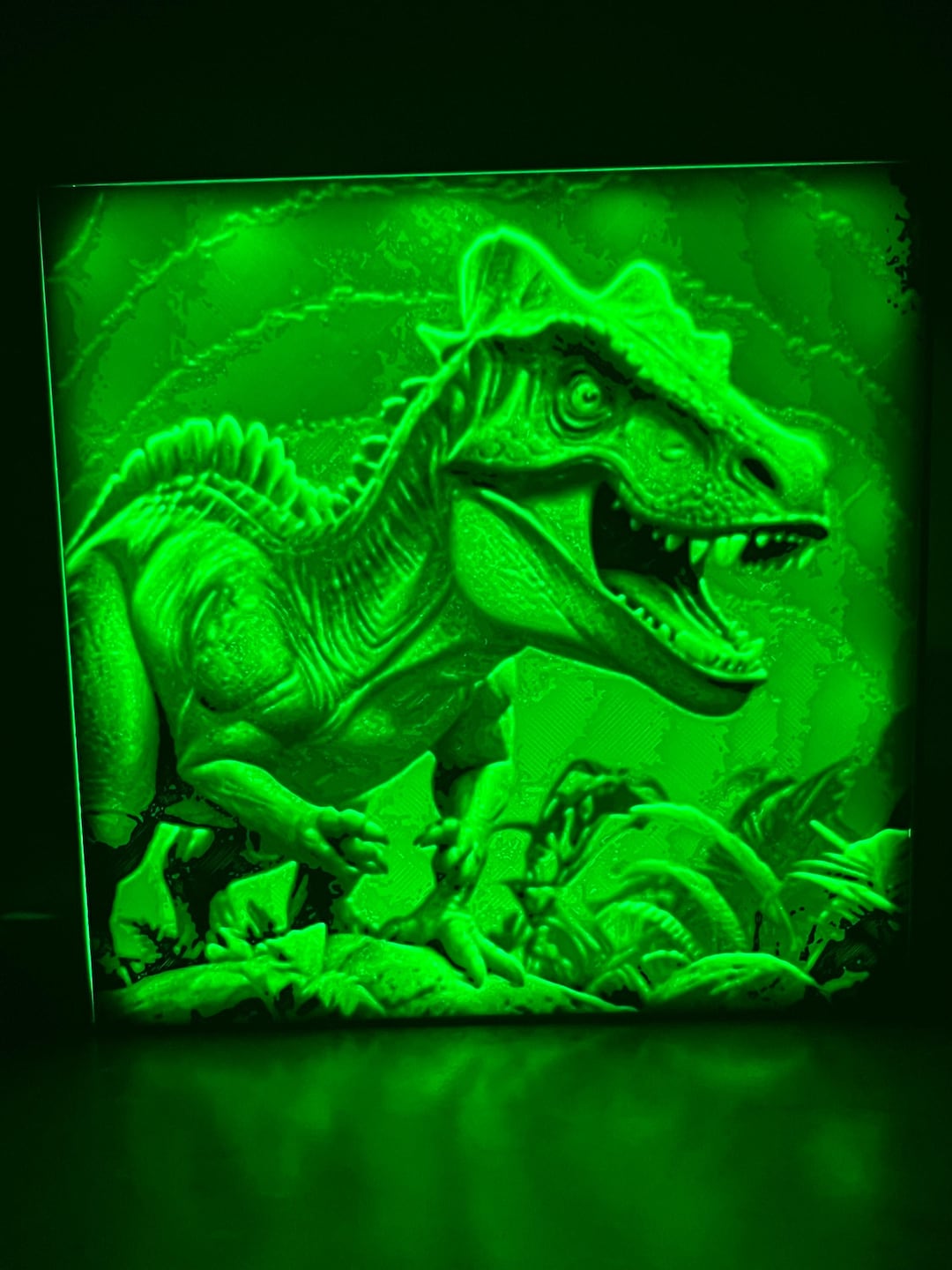 Dinosaur Hueforge Lithophane Light Box With LED Lights With Remote and ...