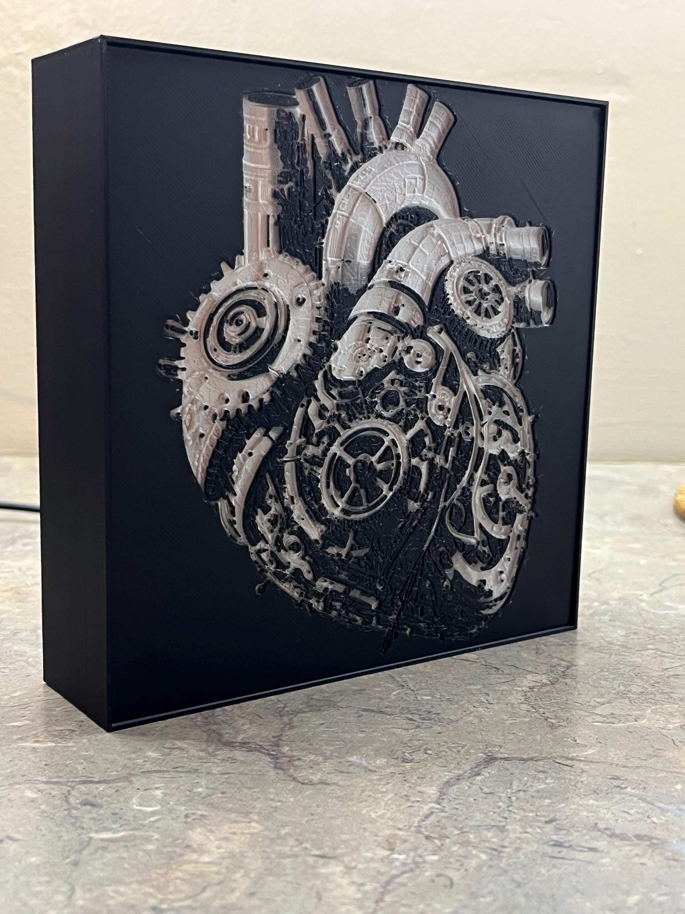 Mechanical Heart Hueforge Lithophane Light Box - Etsy