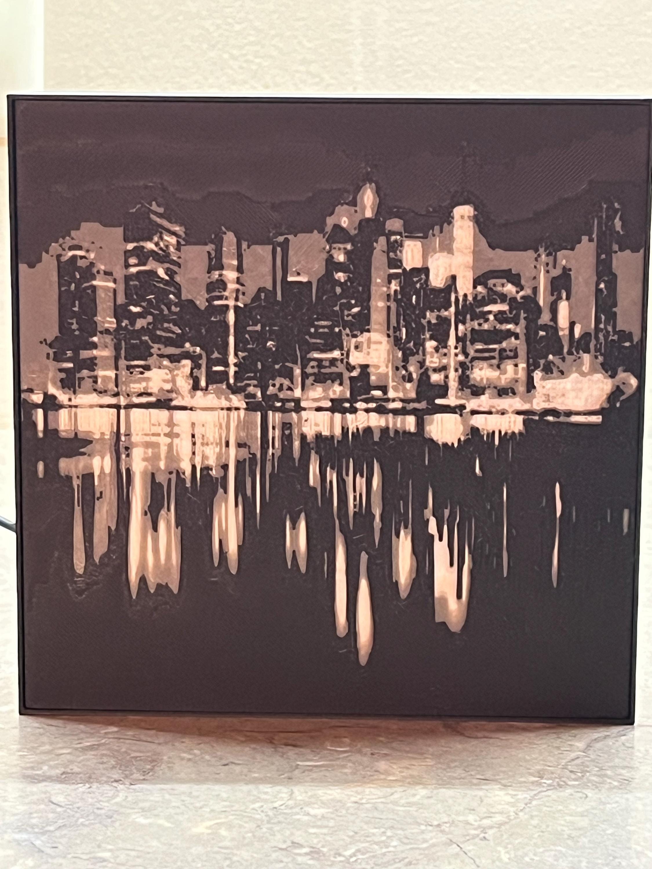 New York Skyline Hueforge Lithophane Light Box - Etsy