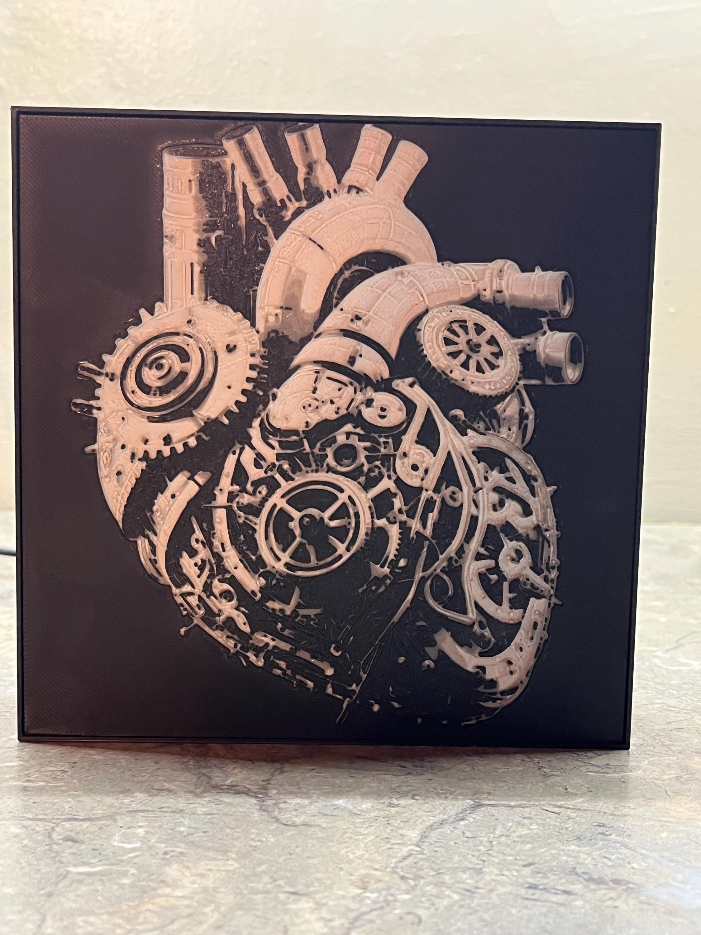 Mechanical Heart Hueforge Lithophane Light Box - Etsy