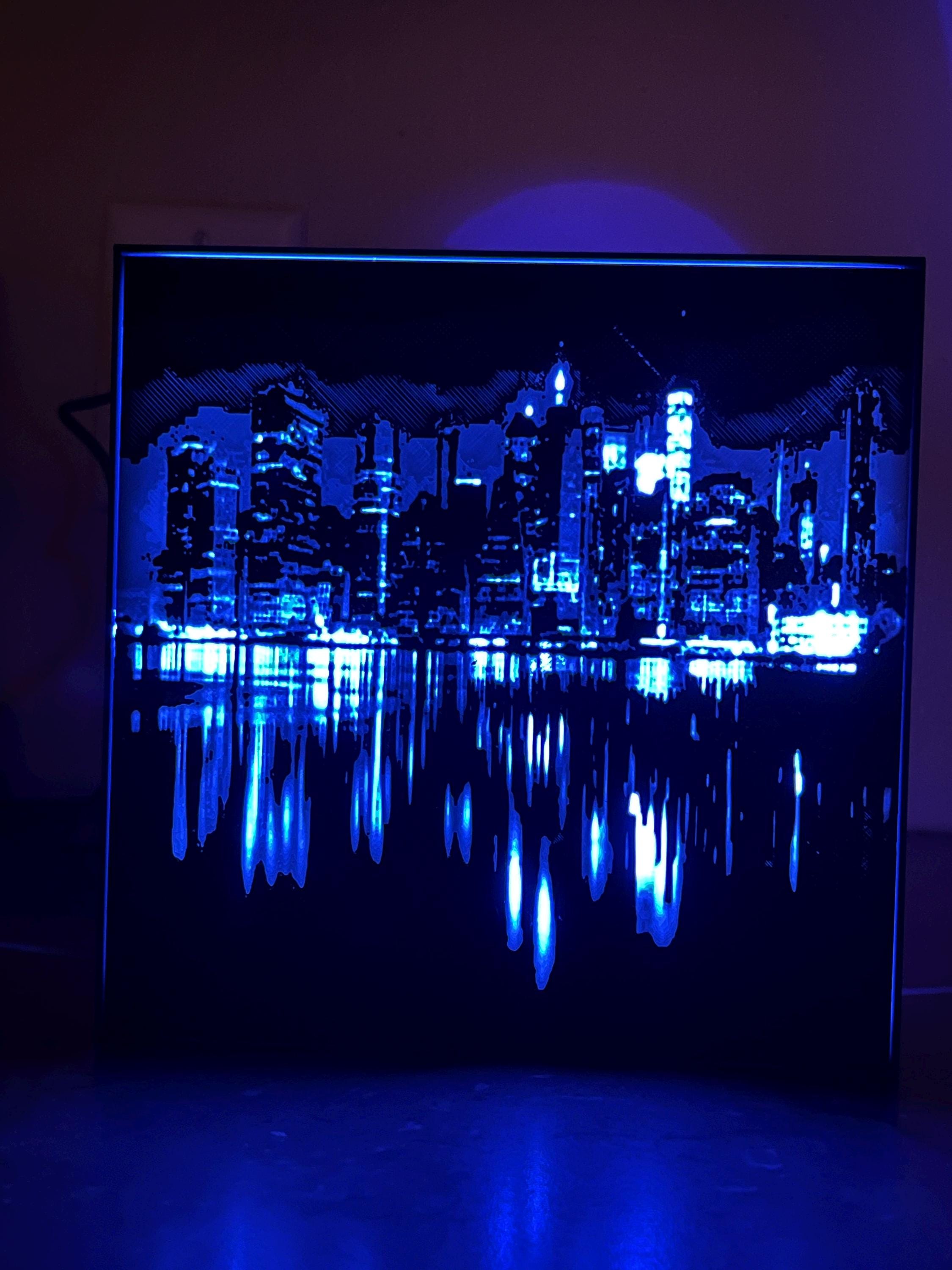New York Skyline Hueforge Lithophane Light Box - Etsy