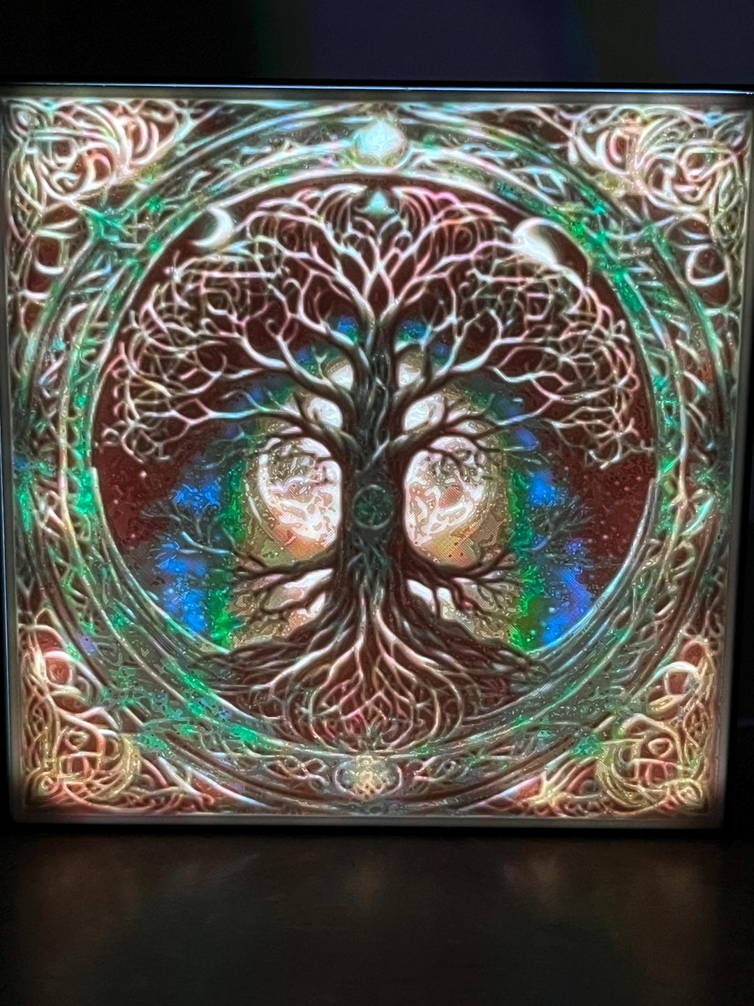 Celtic Tree of Life Color Lithophane Light Box With LED Lights With ...