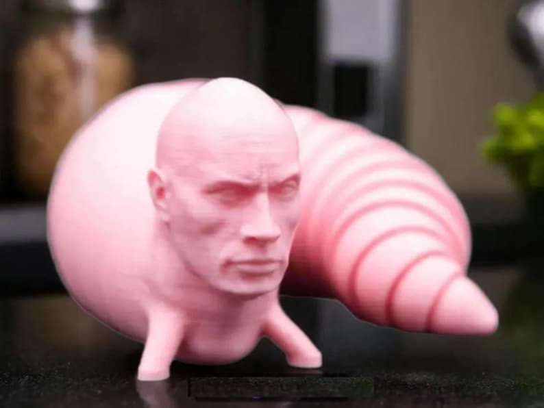 Fidget Slug Keyring - Dwayne "the Rock" Johnson Head, Stress Relief Toy ...