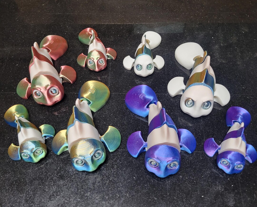 Clownfish Toy | 3D Printed Articulated Figurine | Realistic Colorful ...