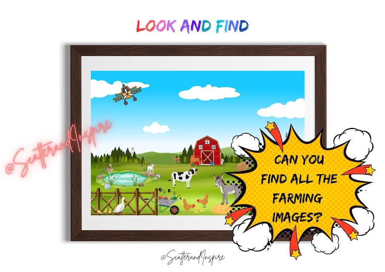 Farm Style Look and Find Activity for Kids | Fun Printable Seek-and ...