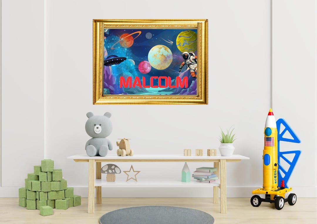 Personalised Outer Space Themed Poster for Boys | Rocket, Planets ...