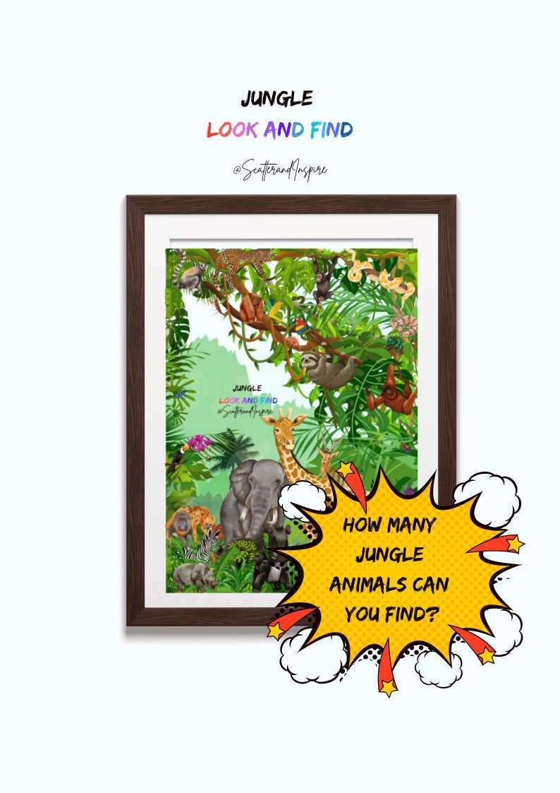 Jungle Look and Find Poster | Kids' Printable Activity | Jungle Animals ...