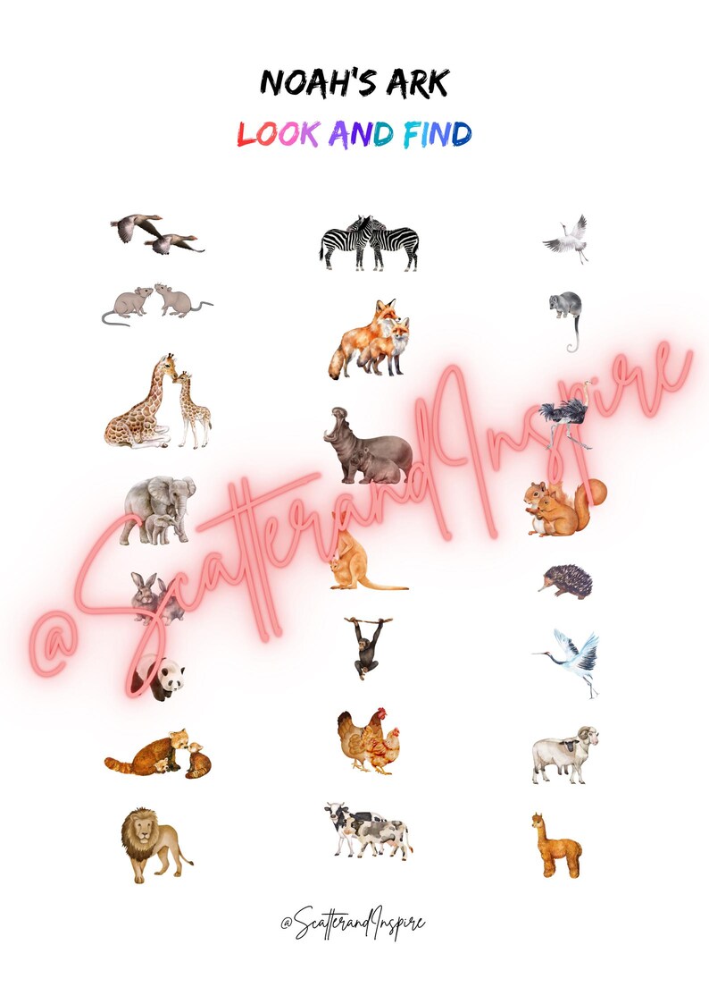 Noah's Ark Look and Find Activity | Animal Search Printable | Fun Kids ...