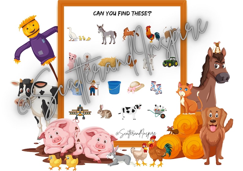 Farm Style Look and Find Activity for Kids | Fun Printable Seek-and ...