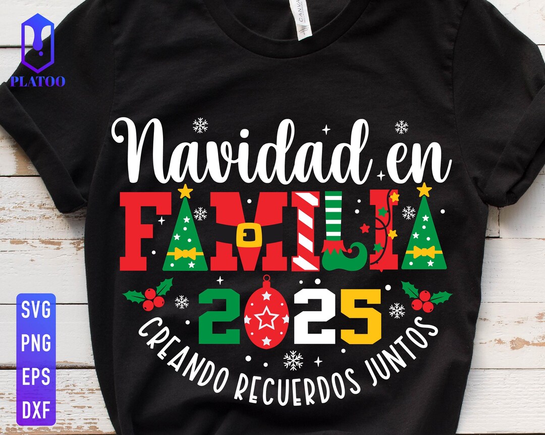 Feliz Navidad 2025 SVG, Spanish Christmas Family Design (digital ...