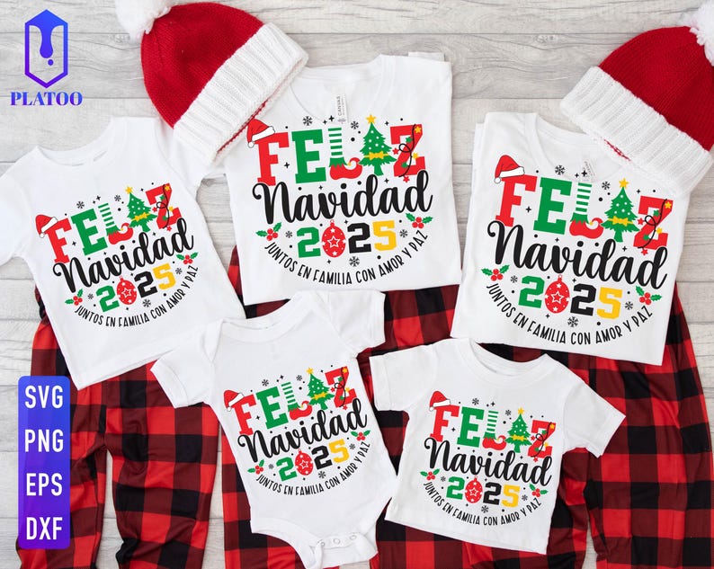 Feliz Navidad 2025 SVG, Spanish Christmas Family Design (digital ...