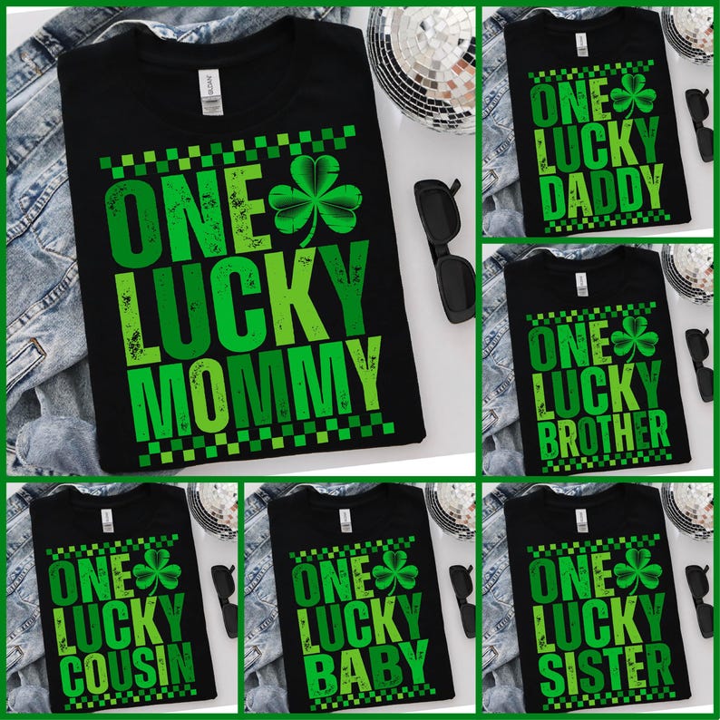 Preppy One Lucky Family Png Bundle, Family Matching St Patrick's Day ...