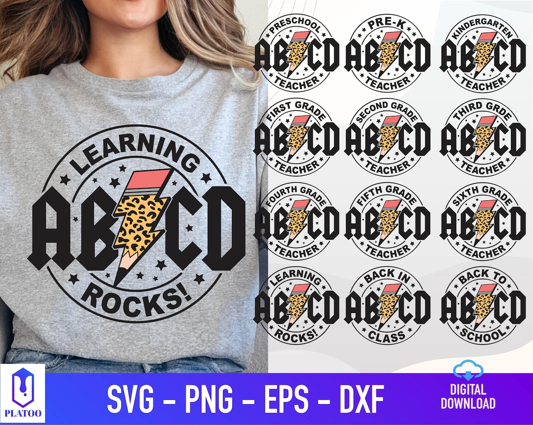 ABCD Back to School Bundle Svg, First Day of School Svg, Kindergarten ...