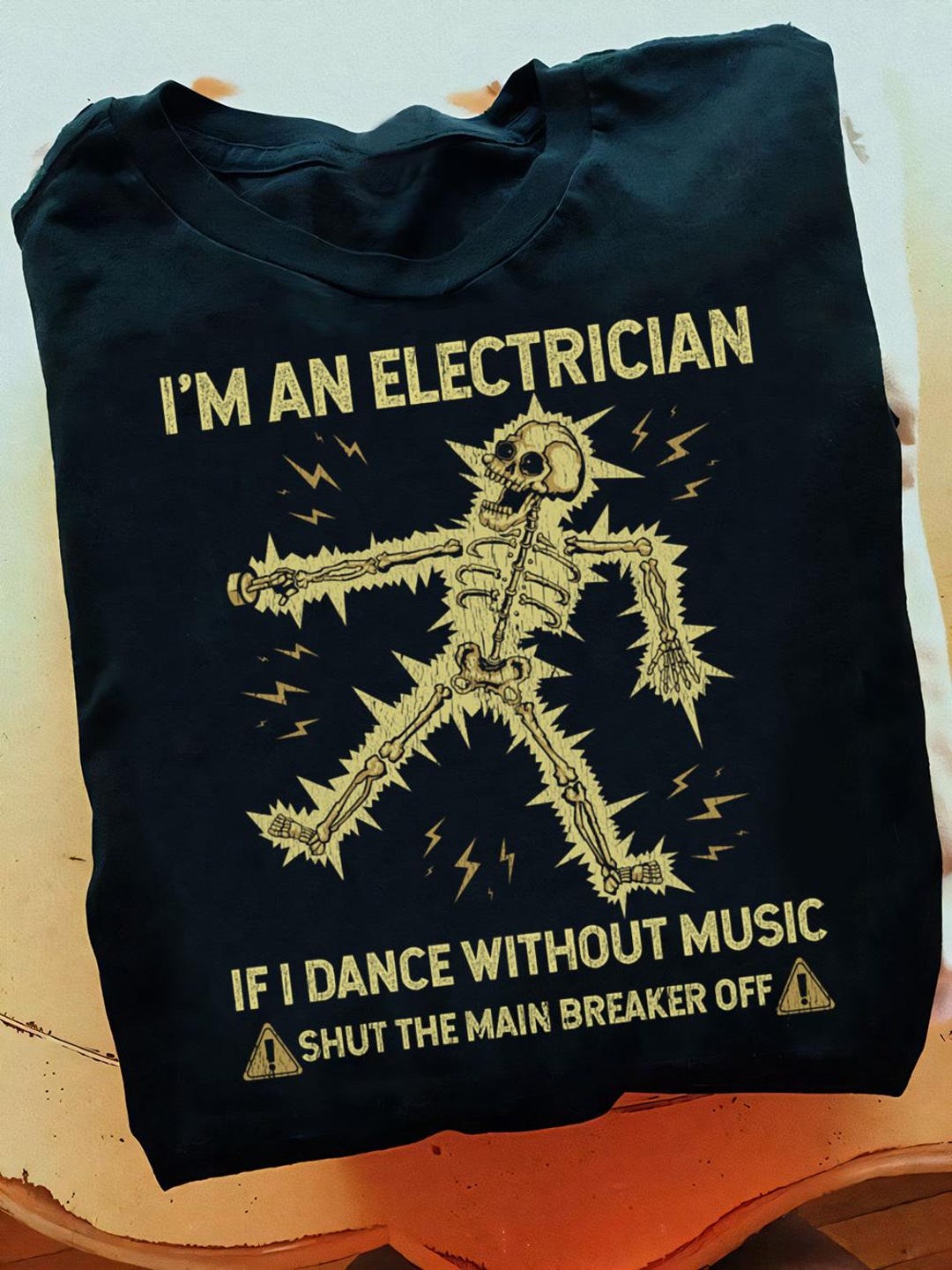 Funny Electrician Skeleton Lightning Electrician T Shirt - Electrical ...