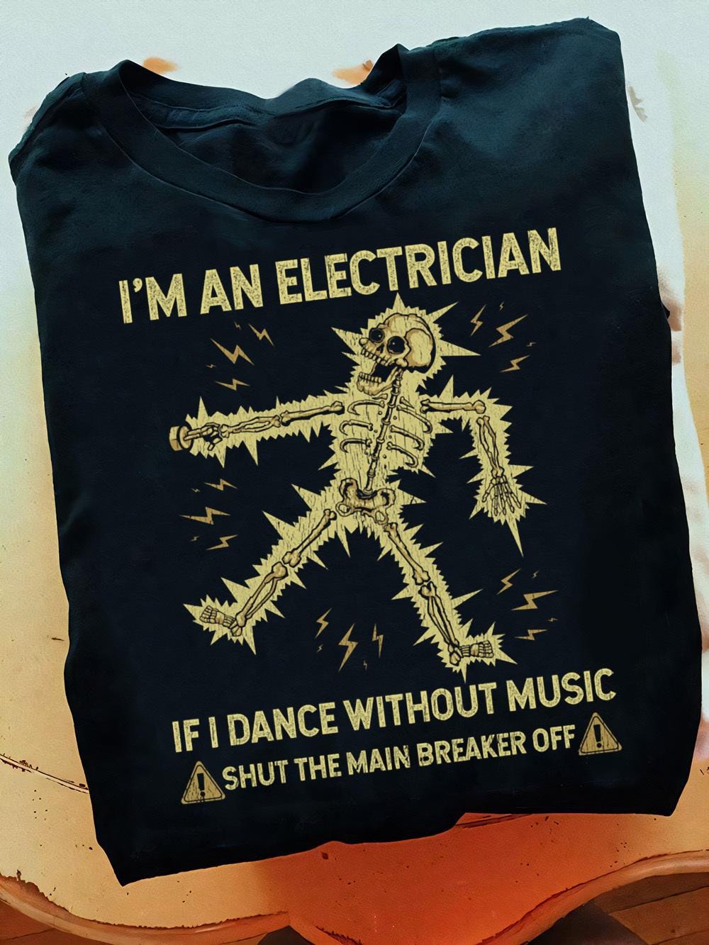Funny Electrician Skeleton Lightning Electrician T Shirt - Electrical ...