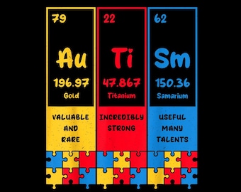 Elements Periodic Table Autism Awareness PNG - Digital Download, Unique ...