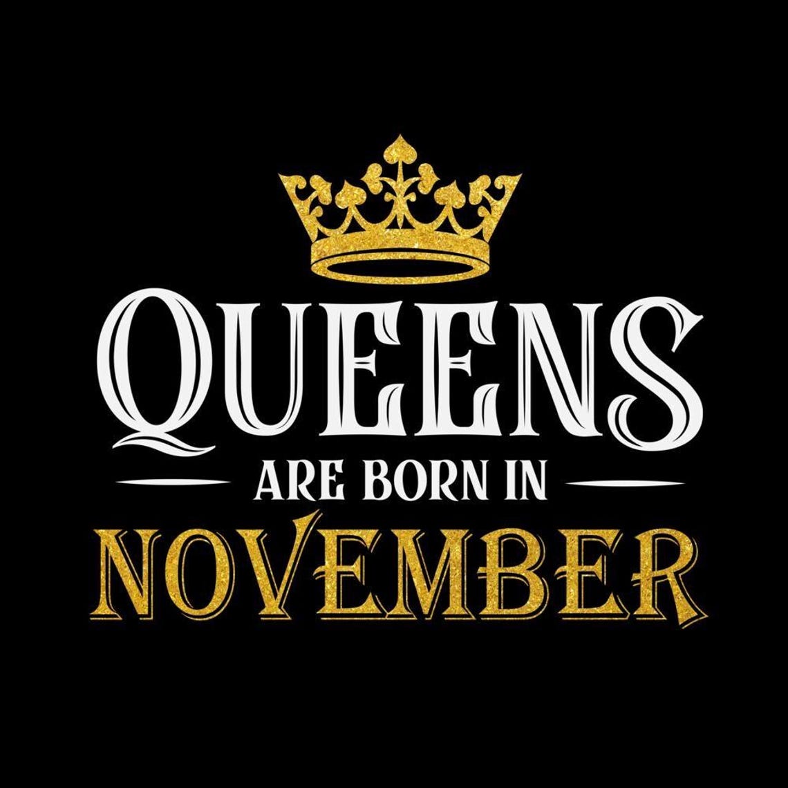 November Queen PNG, Born in November Birthday Girl Design, Gold Crown ...