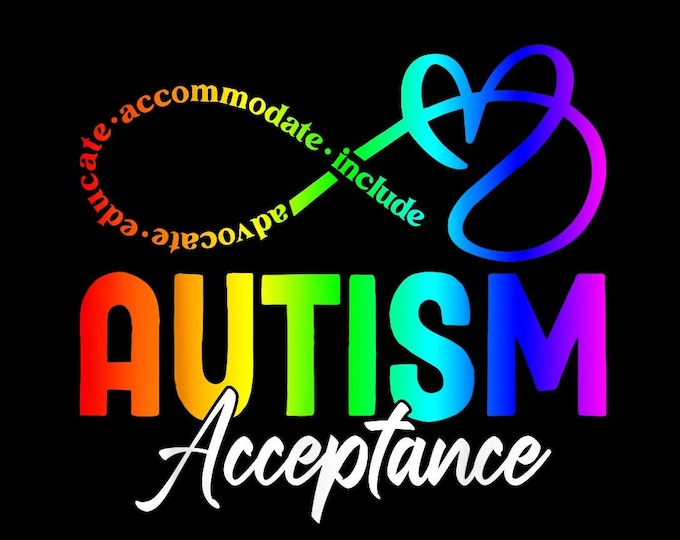 Autism Acceptance Infinity Symbol PNG - Digital Download, Inclusion Art ...