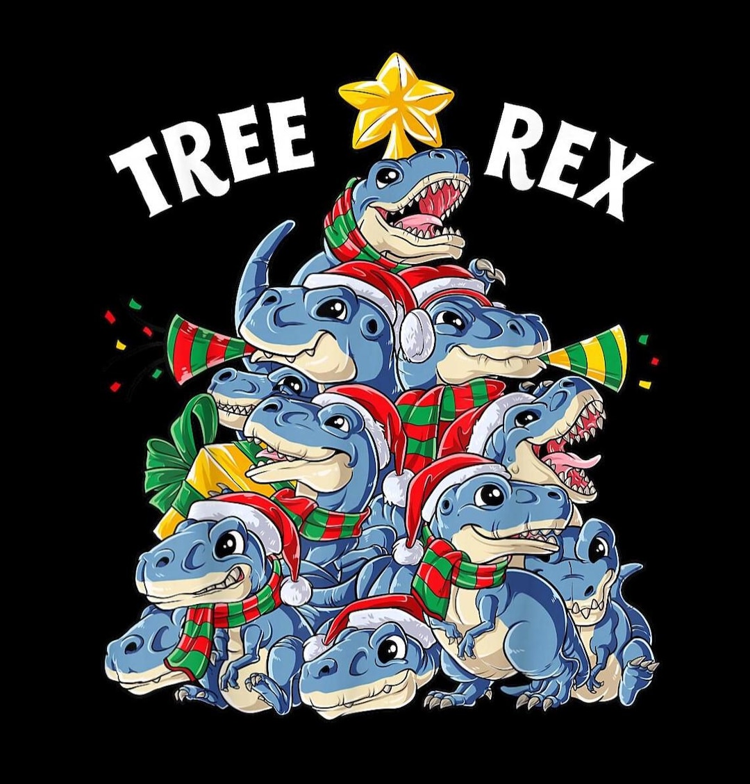 Dinosaur Christmas Tree PNG, Cute Dino Holiday Clipart, Funny Christmas ...