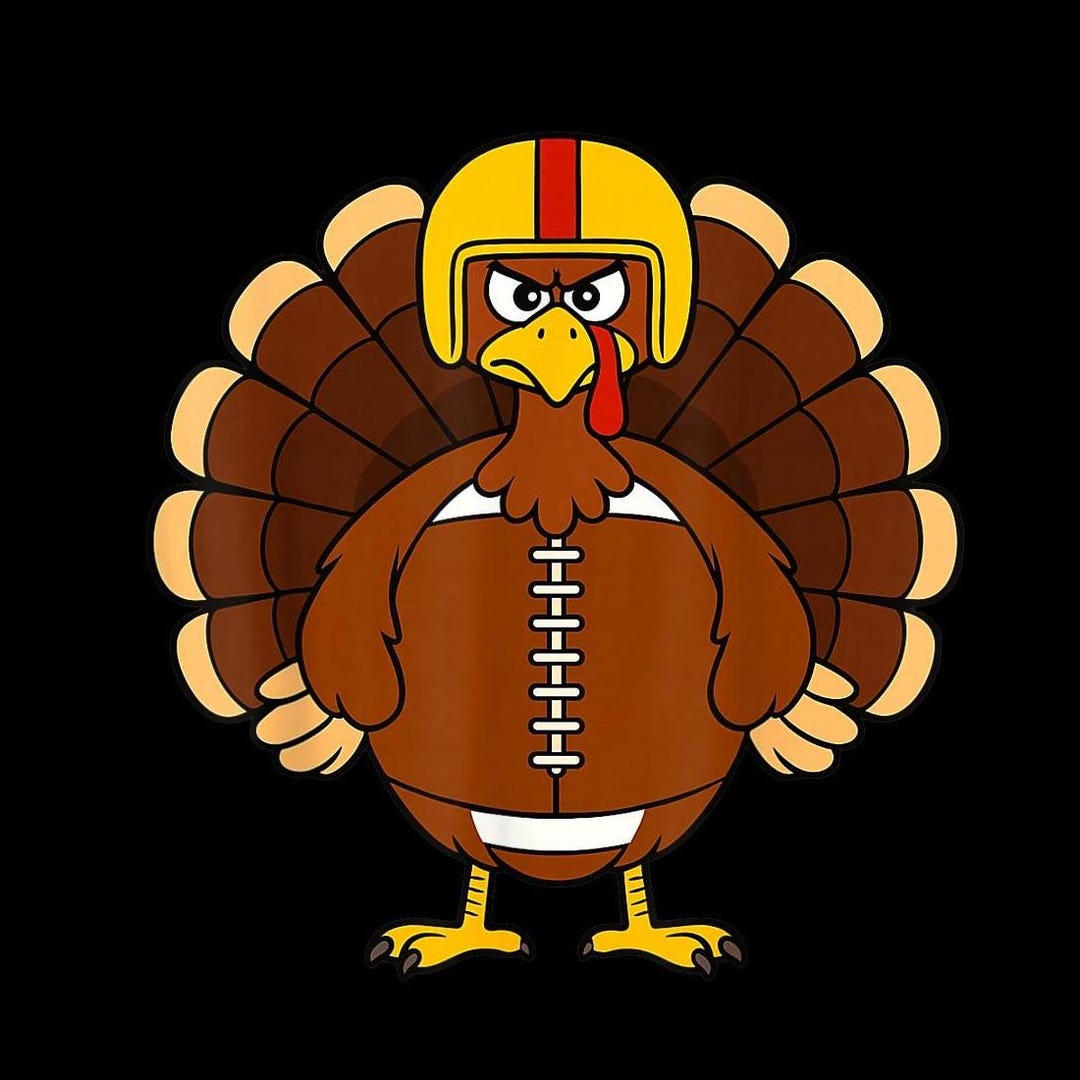 Funny Thanksgiving Football Turkey PNG, Game Day Turkey With Football ...