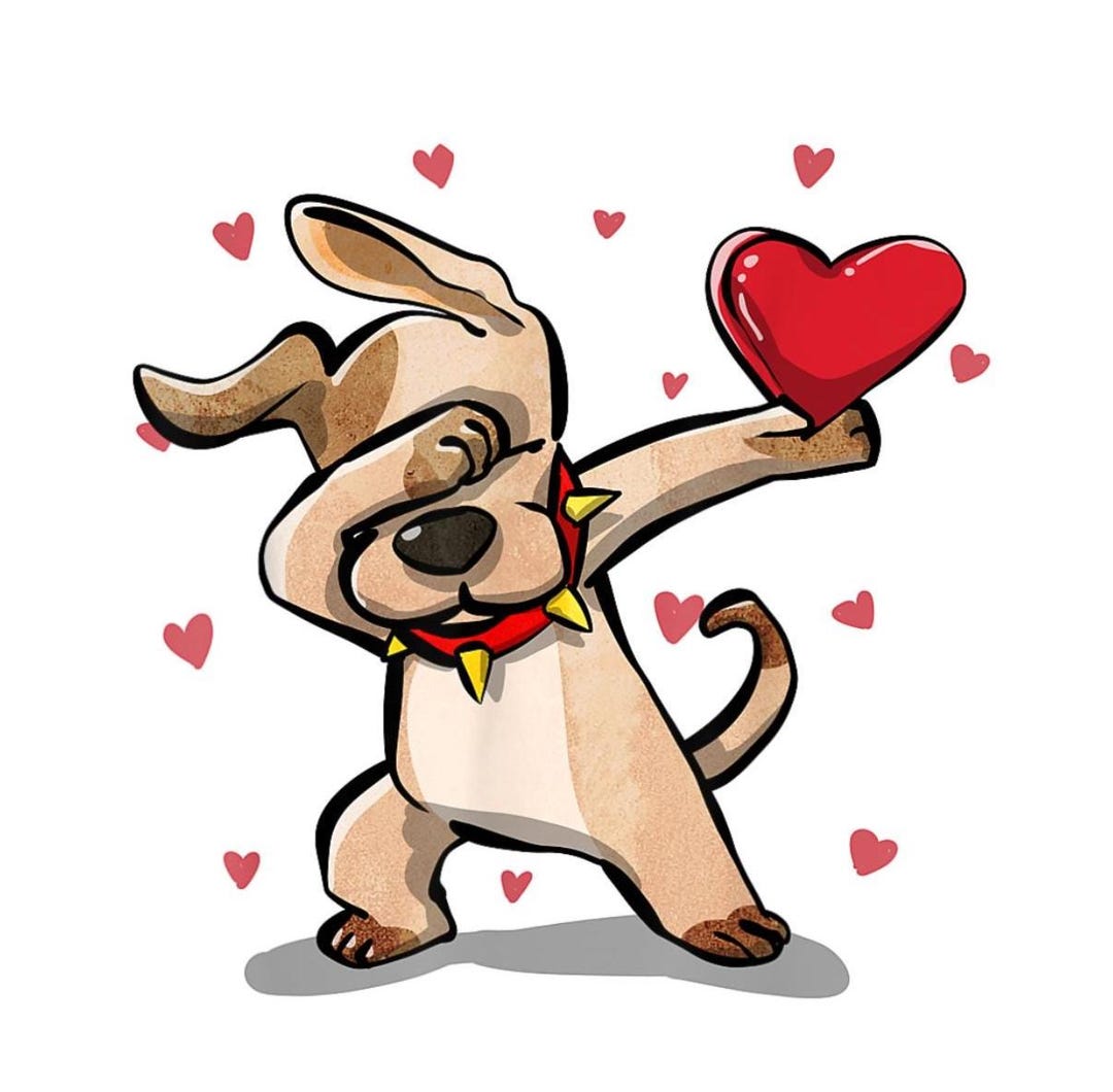 Dabbing Dog Heart PNG, Funny Valentine Dog Design, Cute Puppy Love ...
