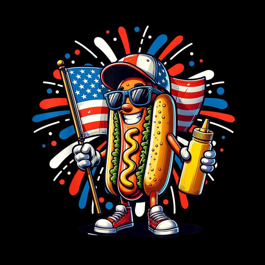 4th of July Hotdog PNG, Funny Patriotic Food Sublimation, USA BBQ Party ...