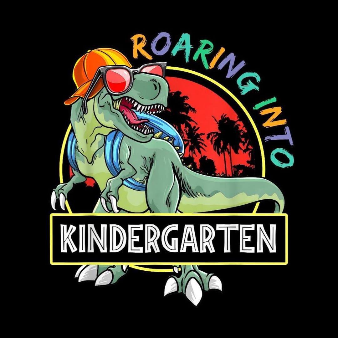 Roaring Into Kindergarten T-rex PNG, First Day of School Dinosaur Shirt ...