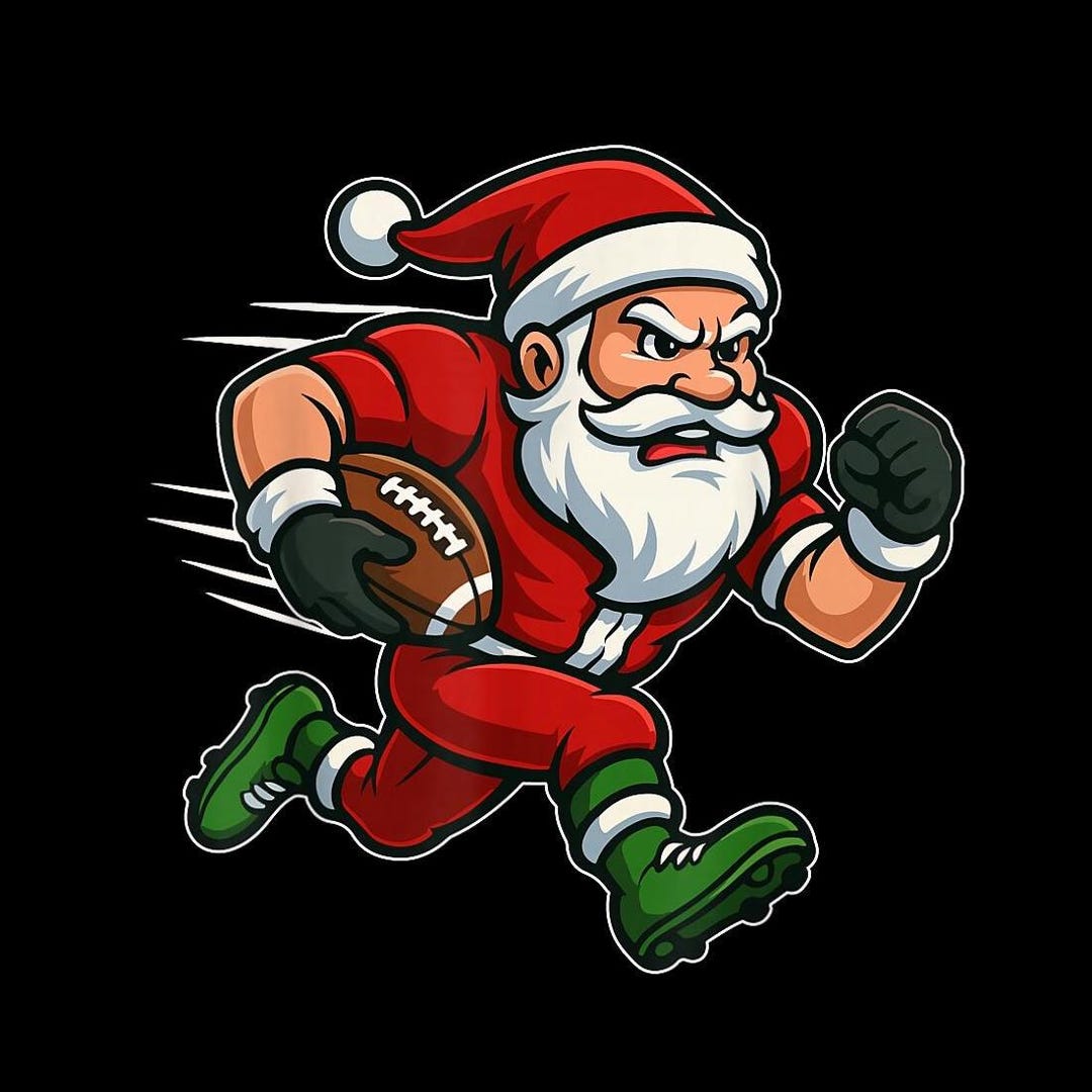 Christmas Football Png, Santa Hat Reindeer Football Design, Holiday ...