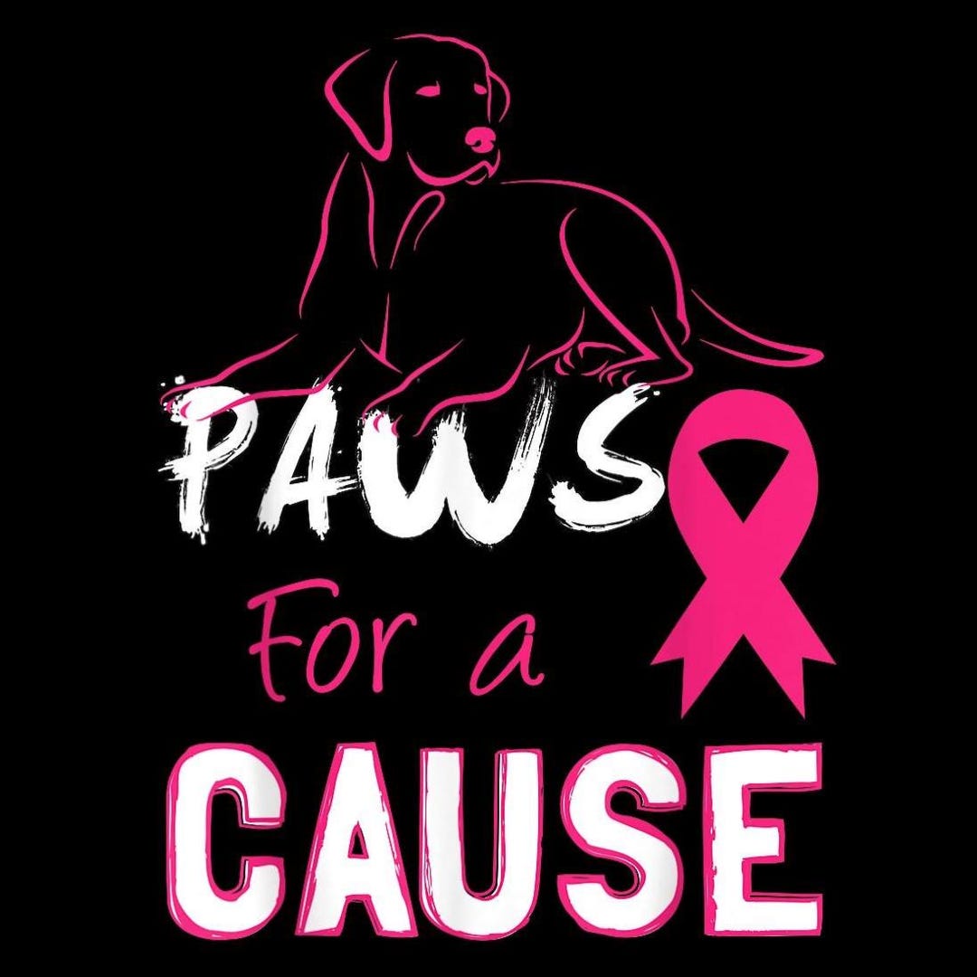 Paws for A Cause PNG, Breast Cancer Awareness, Pink Paw Print, Dog ...