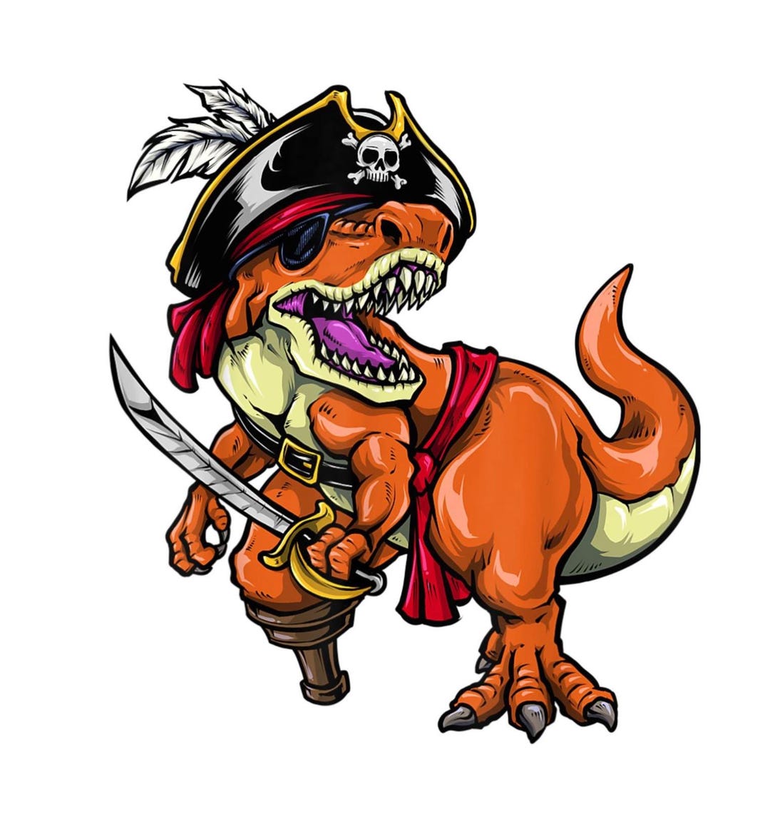 Dinosaur Pirate PNG, T Rex Pirate Sublimation, T Rex Birthday Shirt ...